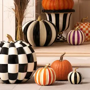 MACKENZIE-CHILDS Orange Stripe Medium Pumpkin