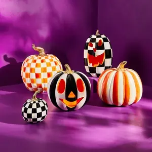 MACKENZIE-CHILDS Orange Stripe Medium Pumpkin