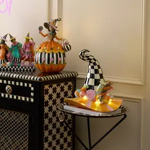 MACKENZIE-CHILDS Trick Or Treat Illuminated Witch's Hat