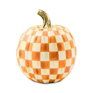 MACKENZIE-CHILDS Orange Check Small Pumpkin - Multi