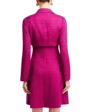 Rickie Freeman For Teri Jon Boucle Flower Corsage Applique Bolero Jacket