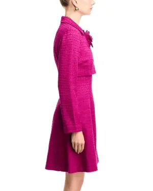 Rickie Freeman For Teri Jon Boucle Flower Corsage Applique Bolero Jacket