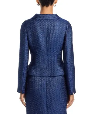 Rickie Freeman For Teri Jon Shimmer Basket Weave Jacquard Blazer