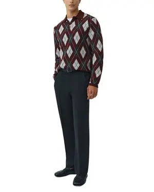 Simkhai Callum Argyle Cashmere Long Sleeve Polo