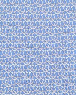 FERRAGAMO Silk Classic Gancini Link Tie - F. Azzurro