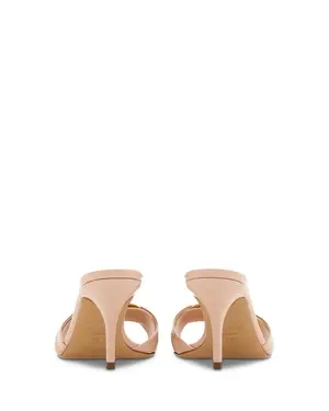 FERRAGAMO Witty 70 Leather Mules - Dusty Pink