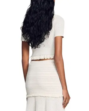 Sandro Cassalara Mixed Pointelle Knit Maxi Skirt