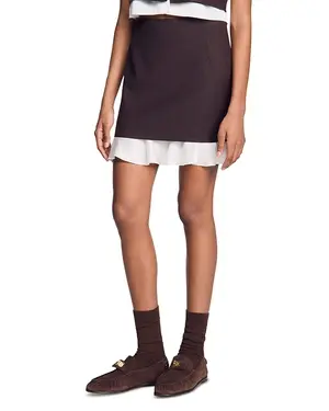 Sandro Allison Contrast Hem Mini Skirt