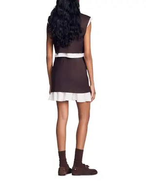 Sandro Allison Contrast Hem Mini Skirt