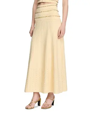 Sandro Embellished Knit Maxi Skirt