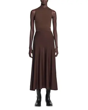 Sandro Giovanna Semi Sheer Maxi Skirt