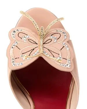 Valentino Garavani Embellished Leather Slide Sandals