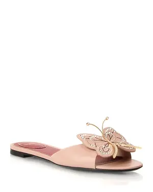 Valentino Garavani Leather Slide Sandals - Pale Rose