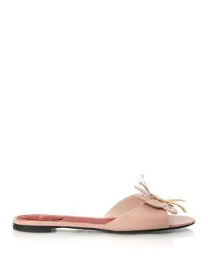Valentino Garavani Leather Slide Sandals - Pale Rose
