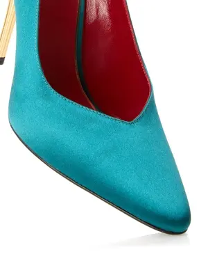 Valentino Garavani Pointed Leather Pumps - Teal