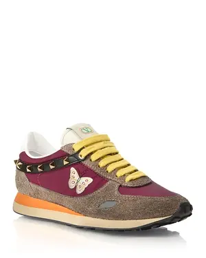 Valentino Garavani Embellished Leather Running Sneakers