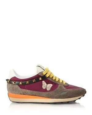 Valentino Garavani Embellished Leather Running Sneakers