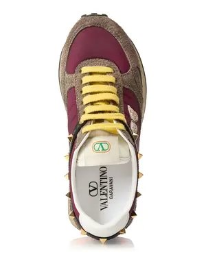 Valentino Garavani Embellished Leather Running Sneakers