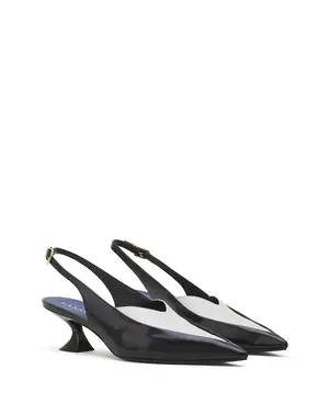 LANVIN Serenade Leather Slingback Pumps