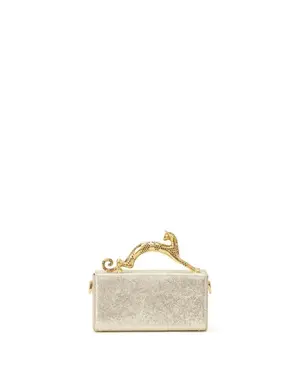 LANVIN Pencil Cat Nano Bag In Crackled Metallic Leather