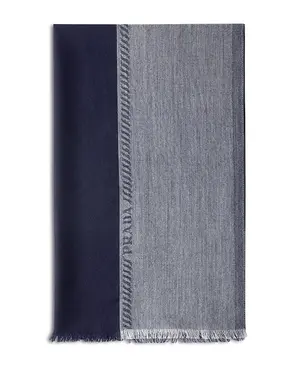 Prada Wool And Silk Stole - Blue/grey