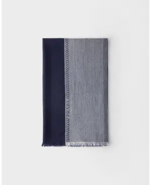 Prada Wool And Silk Stole - Blue/grey