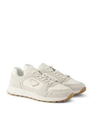 Prada Prax Suede And Re-nylon Sneakers - Cream