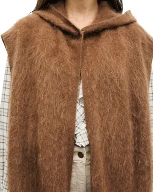 Gerard Darel Sine Cashmere Hooded Poncho