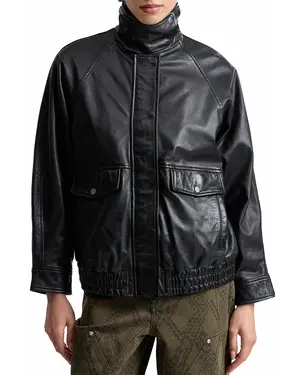 Avec Les Filles Leather Bomber Jacket