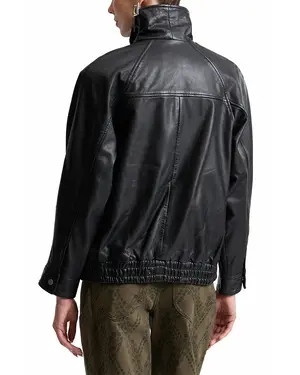 Avec Les Filles Leather Bomber Jacket