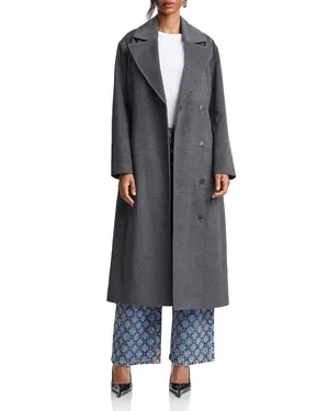 Avec Les Filles Slouchy Belted Overcoat - Pebble
