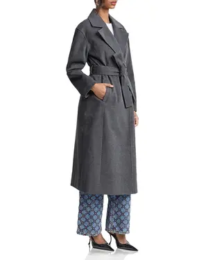 Avec Les Filles Slouchy Belted Overcoat - Pebble