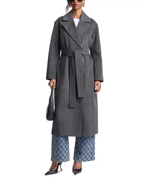 Avec Les Filles Slouchy Belted Overcoat - Pebble