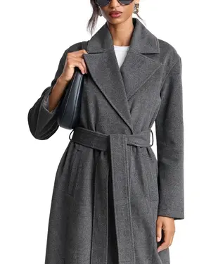 Avec Les Filles Slouchy Belted Overcoat - Pebble