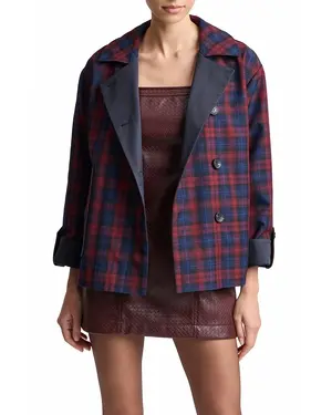Avec Les Filles Reversible Scarf Barn Jacket