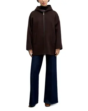 Gerard Darel Alva Wool Hooded Coat