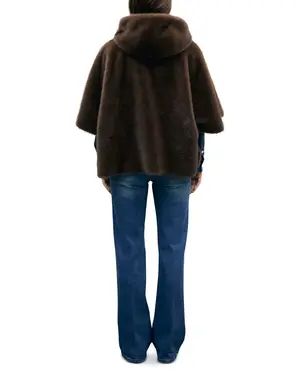 Gerard Darel Amel Faux Fur Cape Coat