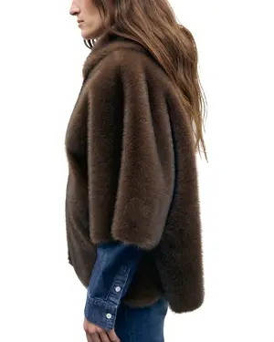 Gerard Darel Amel Faux Fur Cape Coat