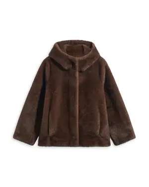 Gerard Darel Agate Hooded Faux Fur Coat