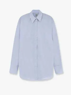 TOTEME Cotton And Linen Oversized Summer Shirt - Blue