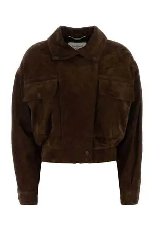 Saint Laurent Chocolate Suede Jacket - Brown