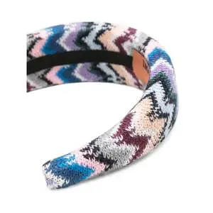 Missoni Zigzag Knit Padded Headband - Blue