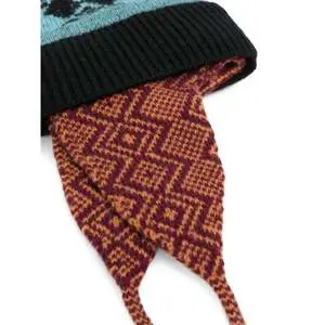 Dries Van Noten Geometric Pattern Knit Trapper Hat