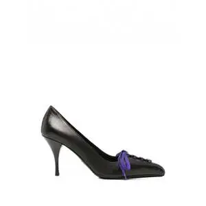 Prada Leather Pointed Toe Kitten Heel Shoes