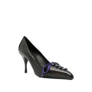 Prada Leather Pointed Toe Kitten Heel Shoes