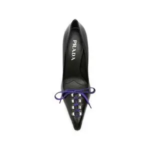 Prada Leather Pointed Toe Kitten Heel Shoes