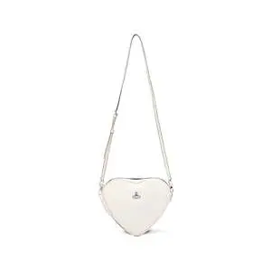 VIVIENNE WESTWOOD Calf Leather Heart Tote Bag - White