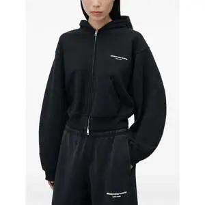 Alexander Wang Cotton Hooded Zip Up Sweatshirt