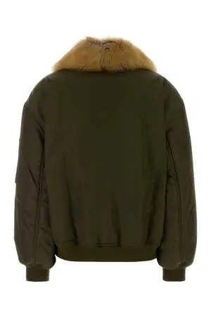 Saint Laurent Khaki Nylon Bomber Jacket