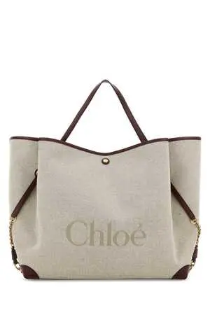 Chloé Grey Canvas Clover Shopping Bag - Gray